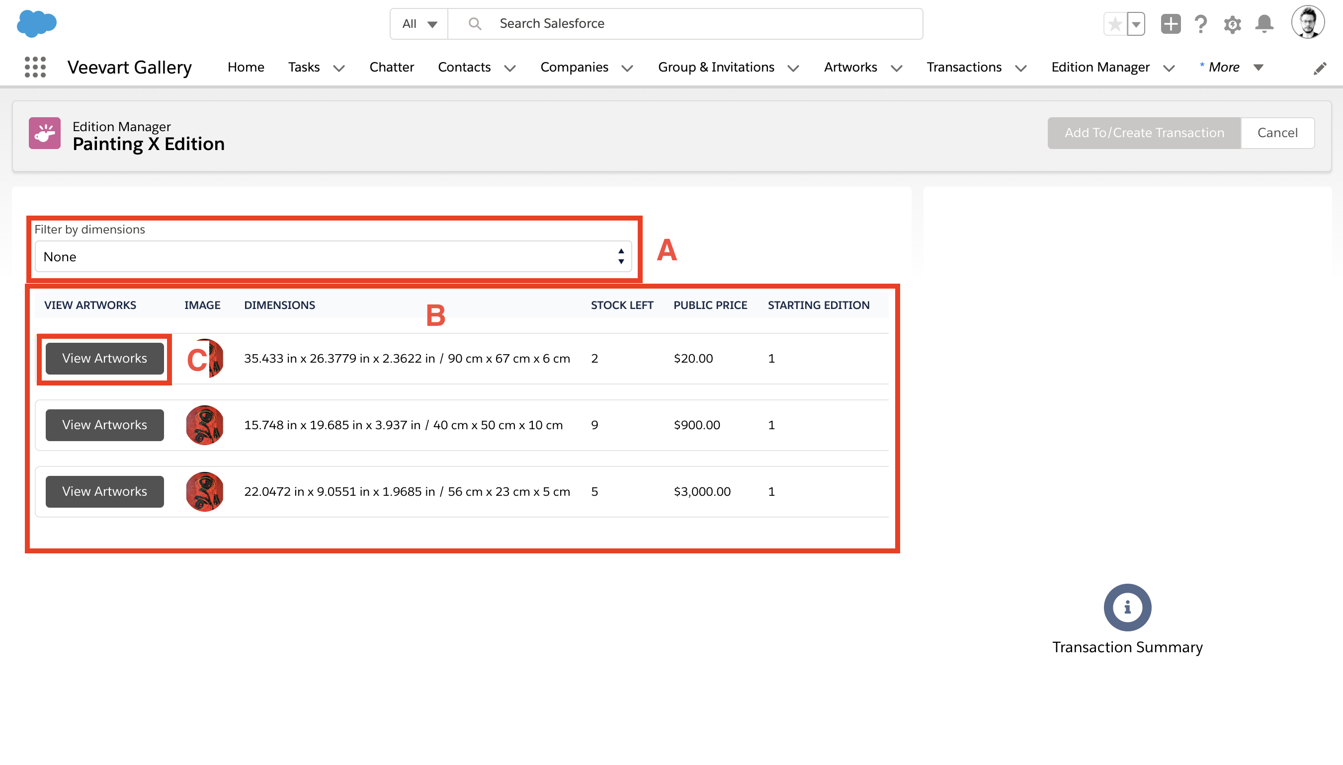 Creating a Transaction from Edition