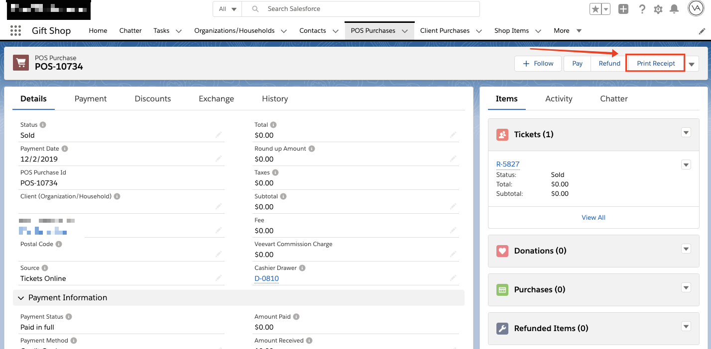 Printing the POS Receipt