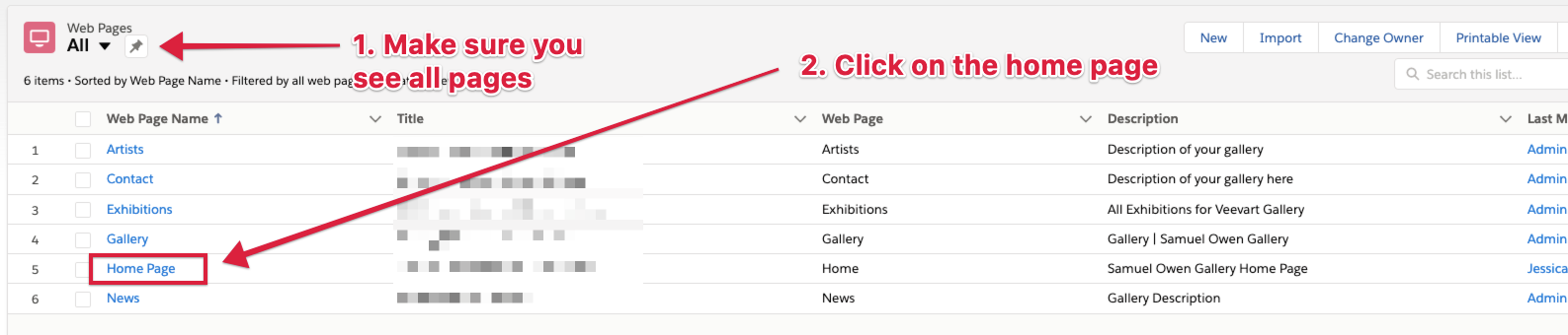 How to manage your home page