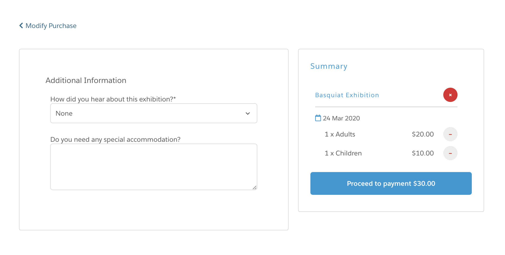 Setting up Ticketing Form