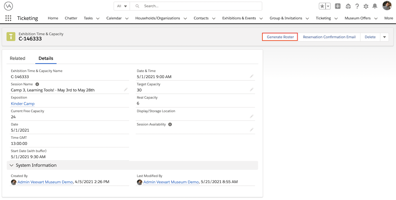 How to use the Generate Roaster button to create the Attendance Document.