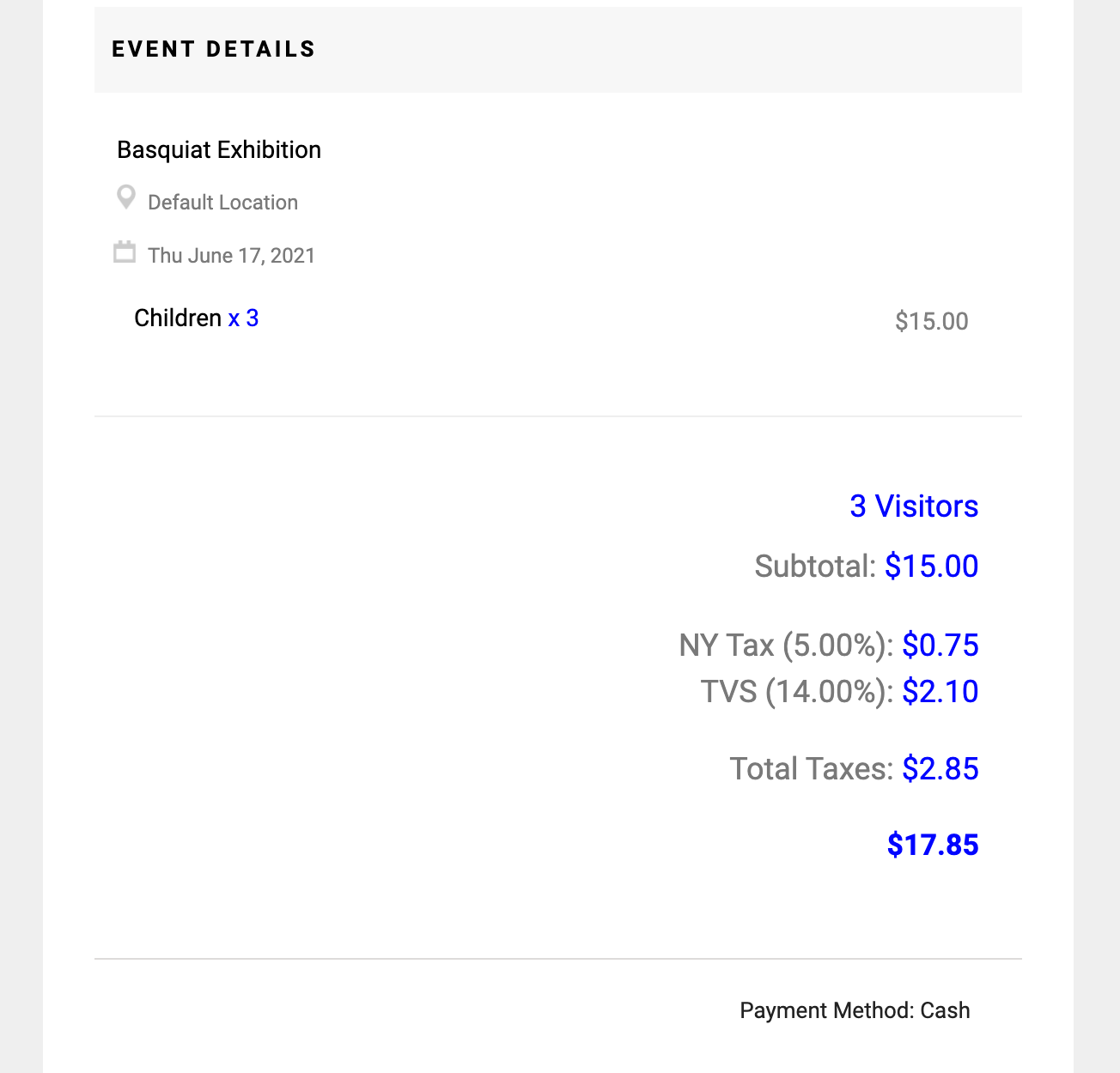 Ticketing Tax Structure