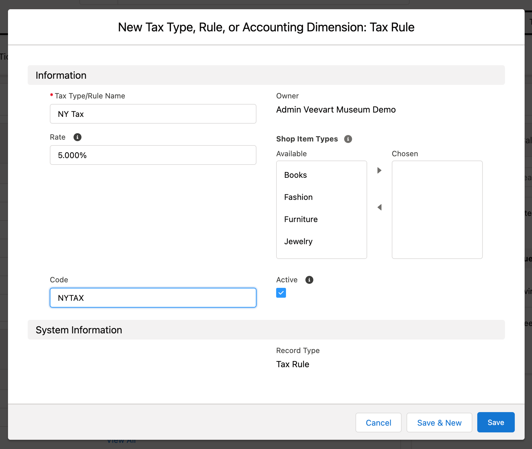 Ticketing Tax Structure