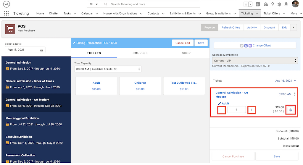 How to edit Tickets in the POS - Salesforce