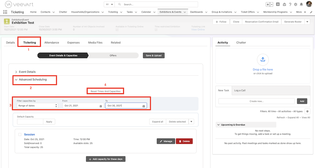 How to delete an Exhibition/Event