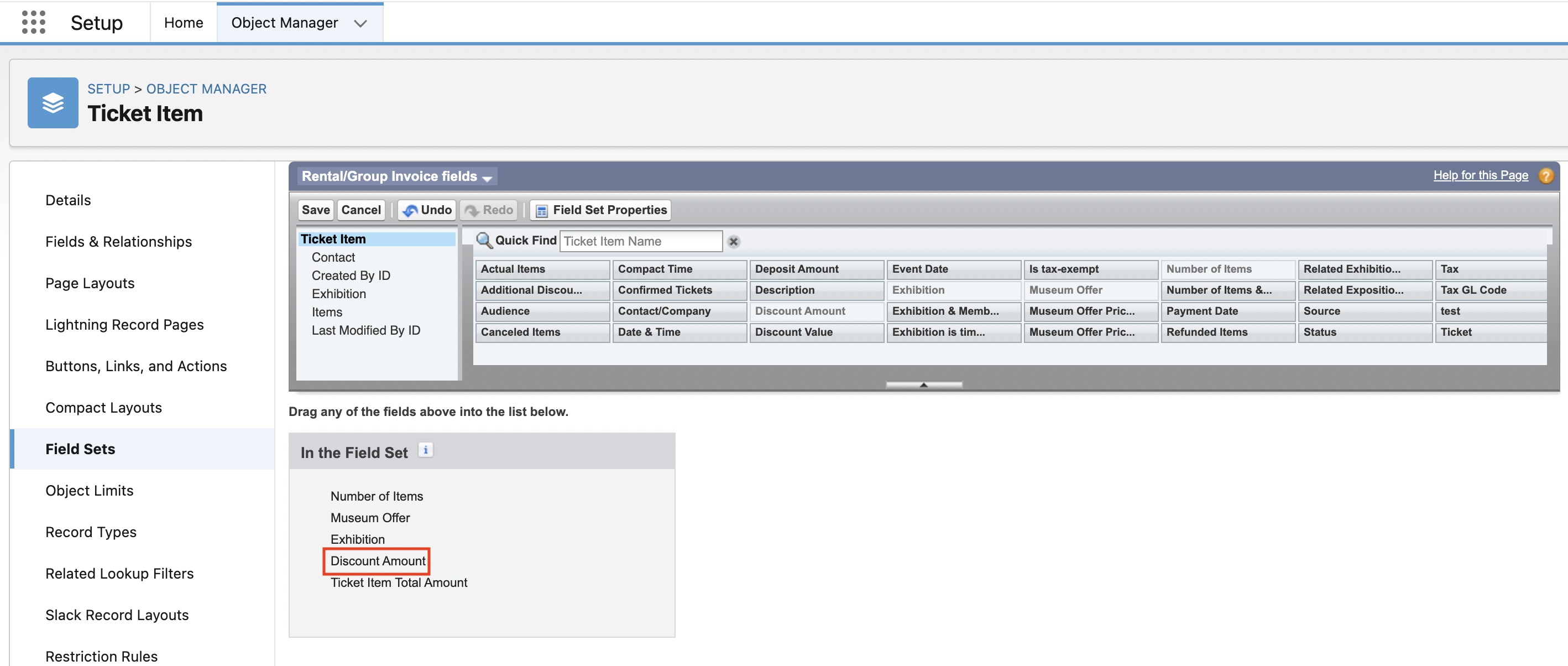 How to modify your Ticket Item field-set