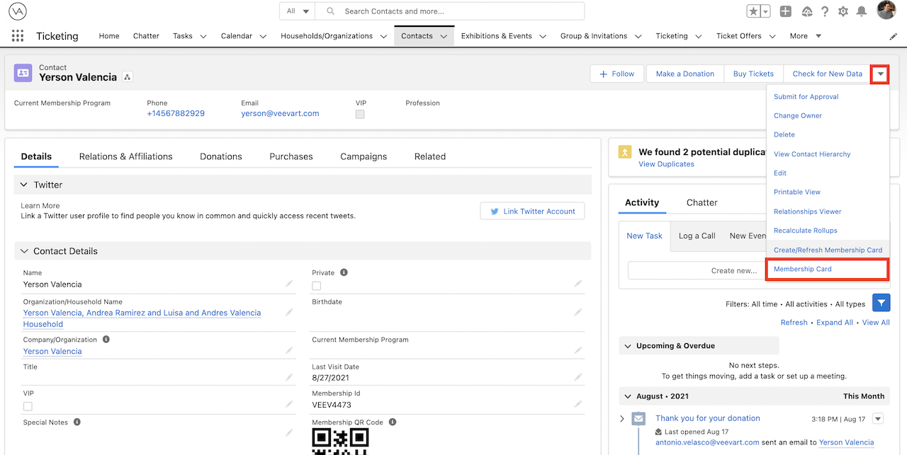 How to print the physical Membership Cards