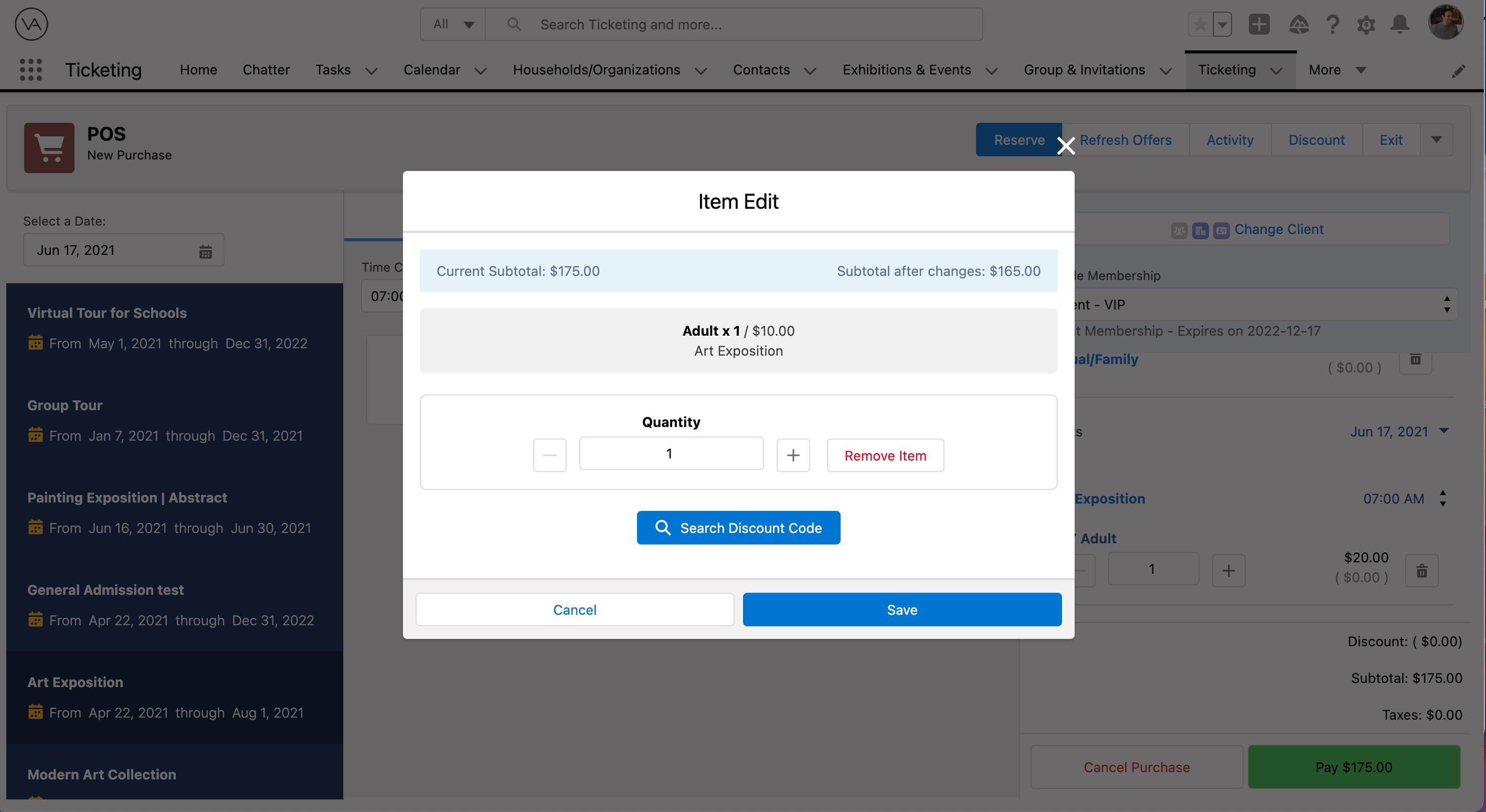 Selling Tickets and Memberships through the POS Salesforce