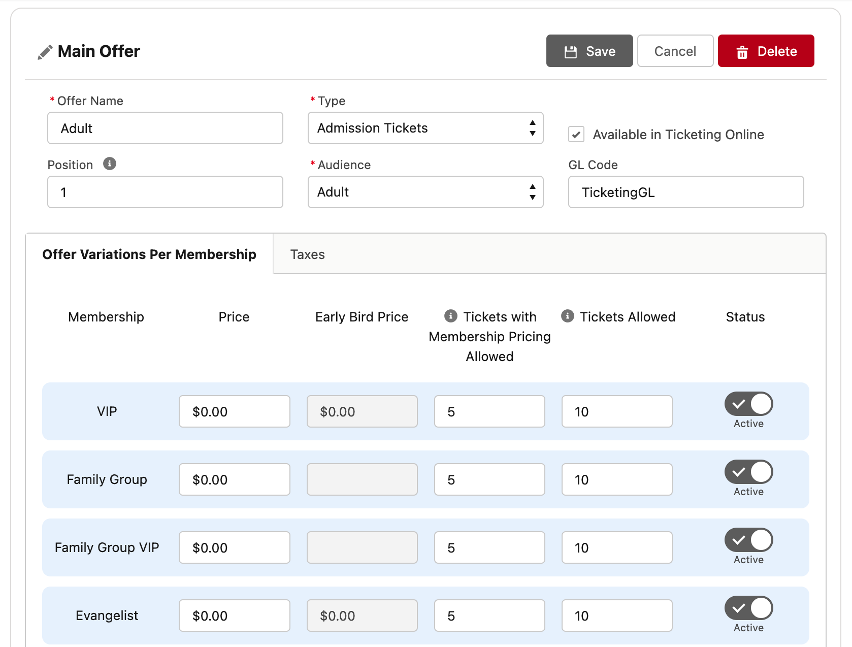 Managing Ticketing Number Limits and Reduced Price Limits