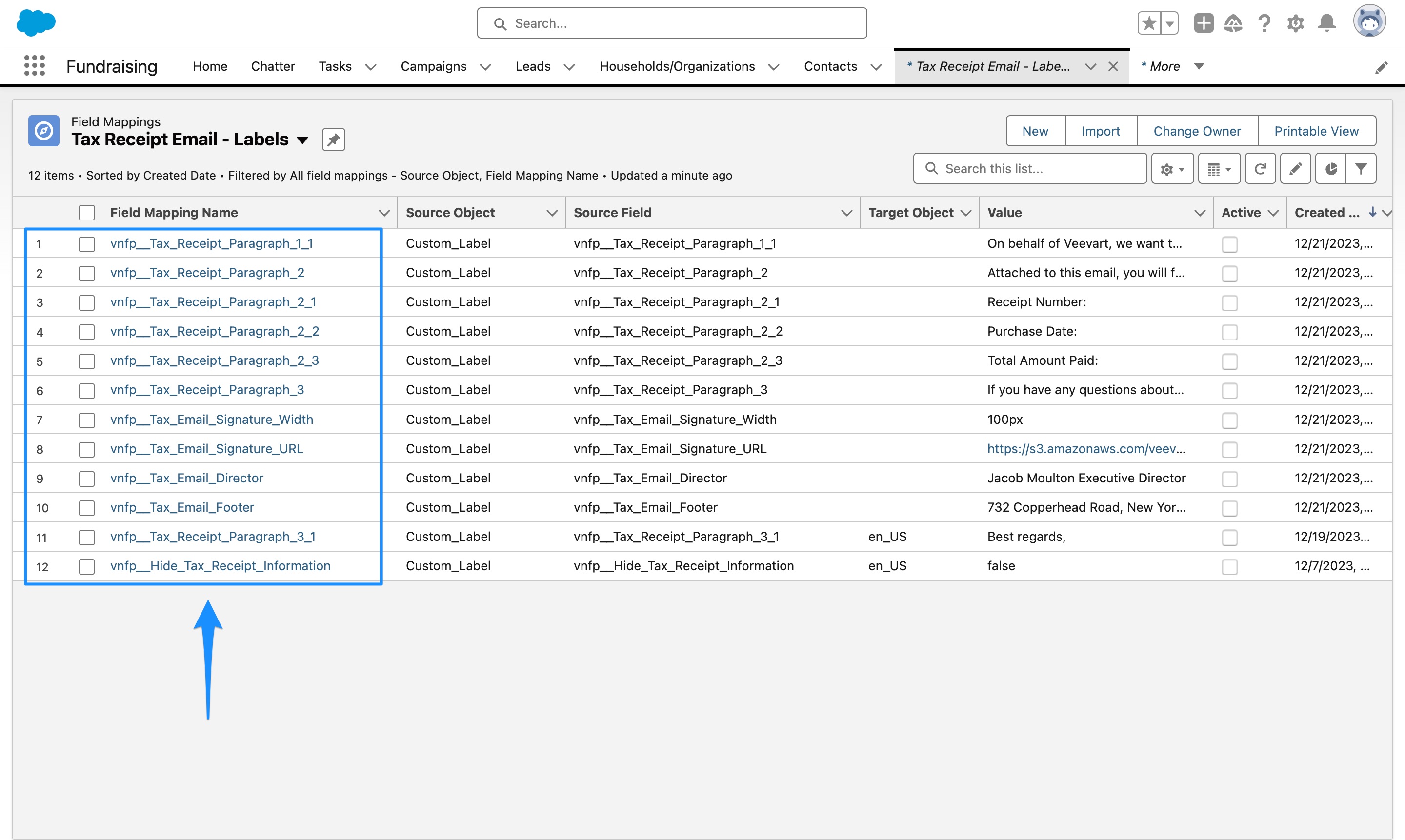How to set up automatic sending of Tax Receipts