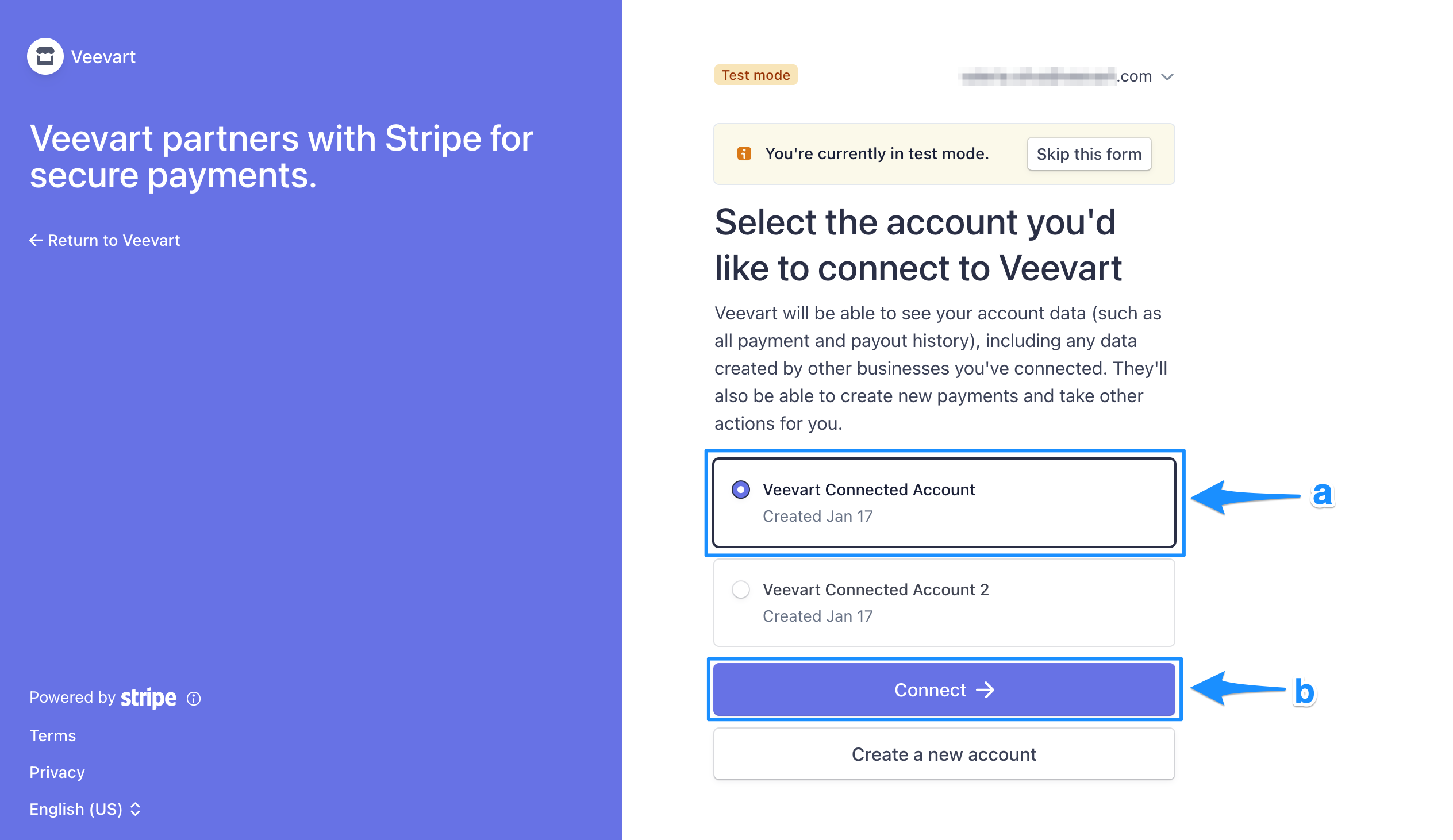 Linking to Stripe Connect Account