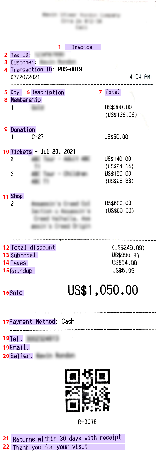 How to edit the POS Printed receipt labels