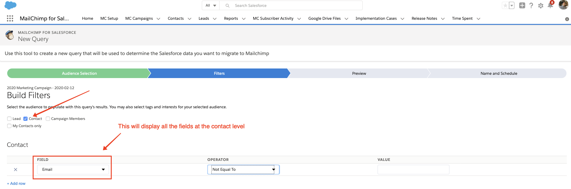 Setting up the Mailchimp App