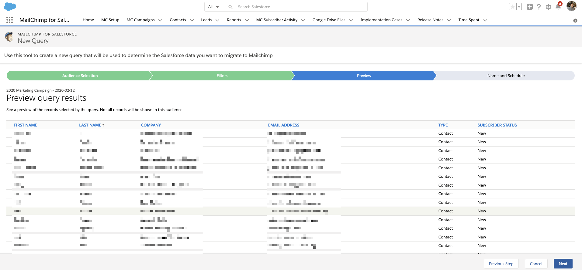 Setting up the Mailchimp App