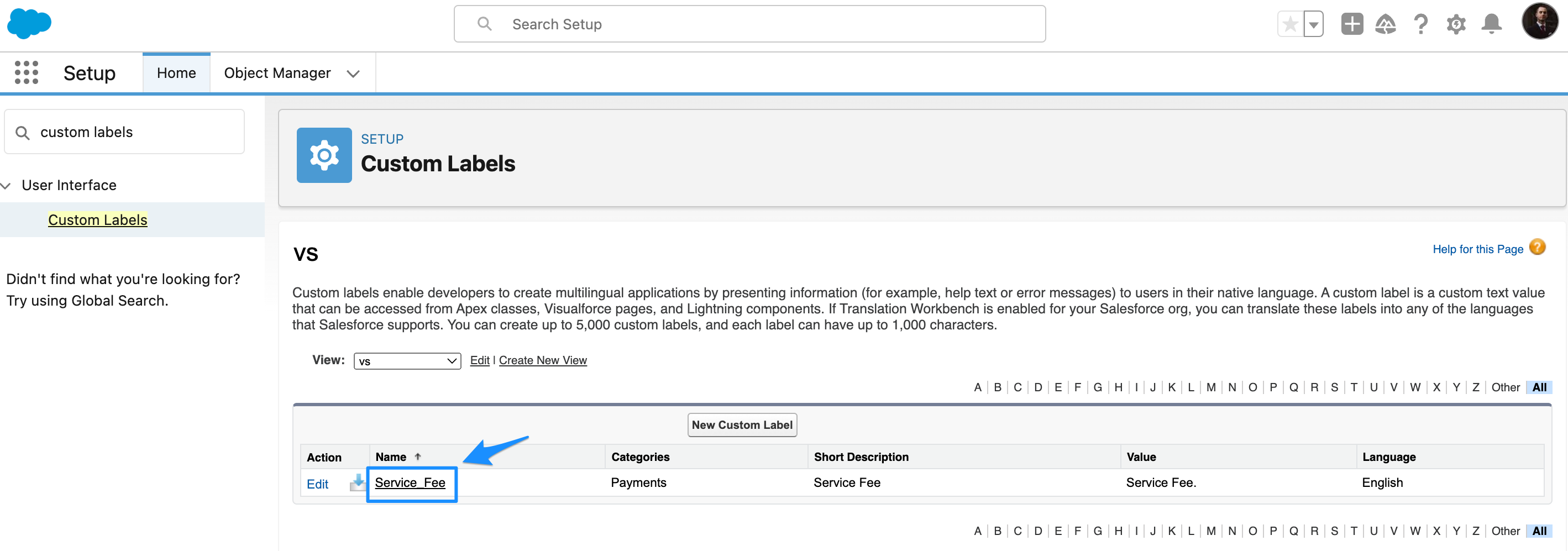 Fee Label Customization for Online Apps