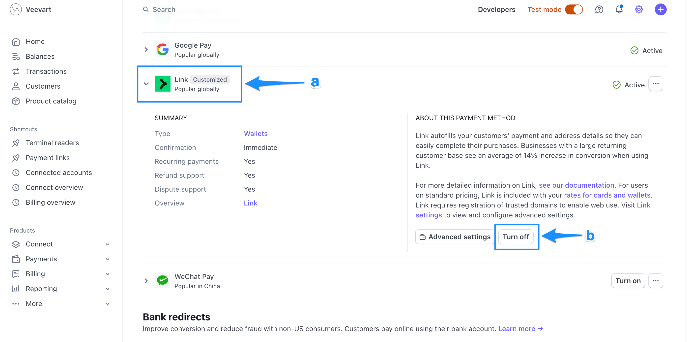 How to turn off Stripe Link
