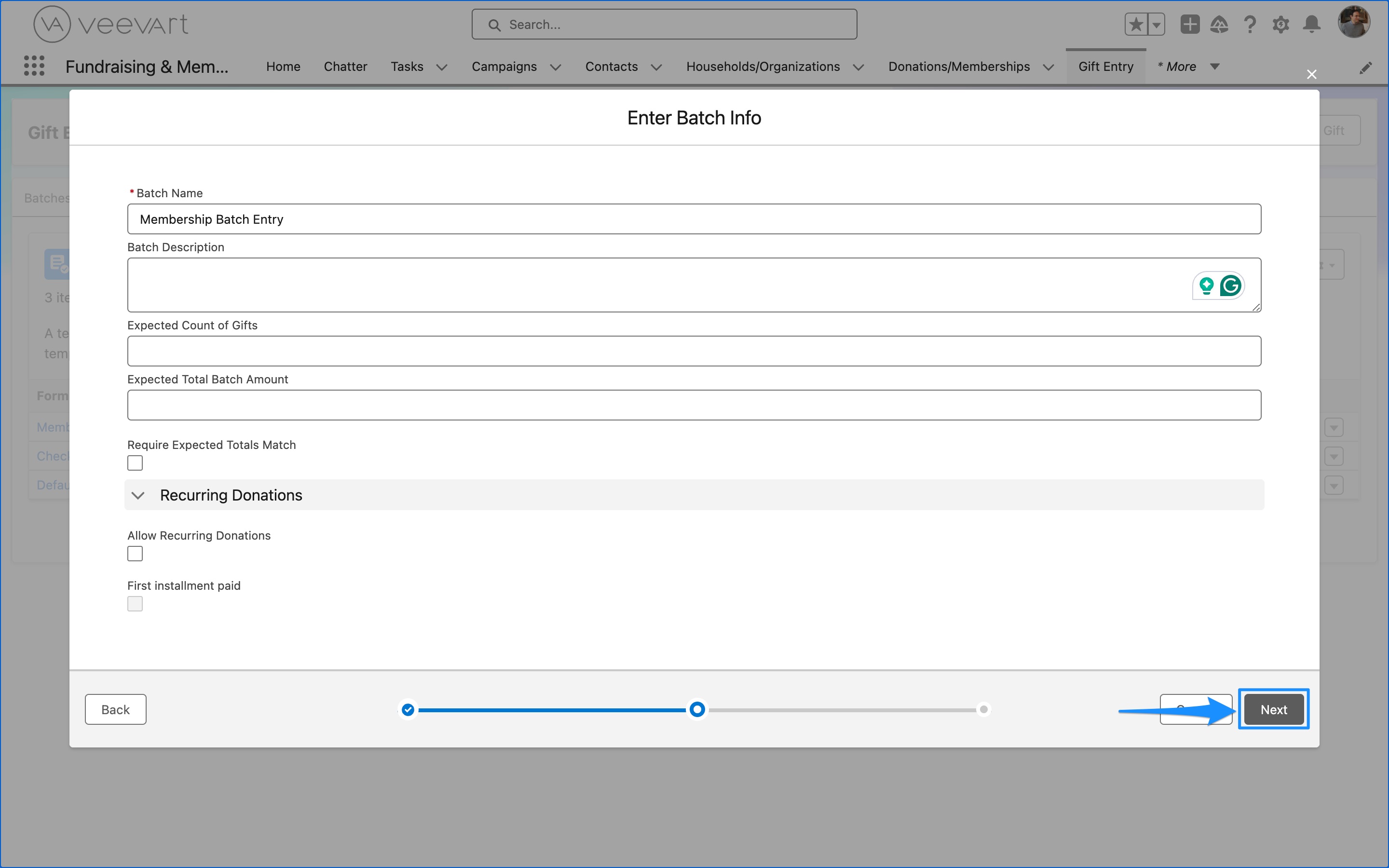 How to create a Gift Batch to process Membership Opportunities?