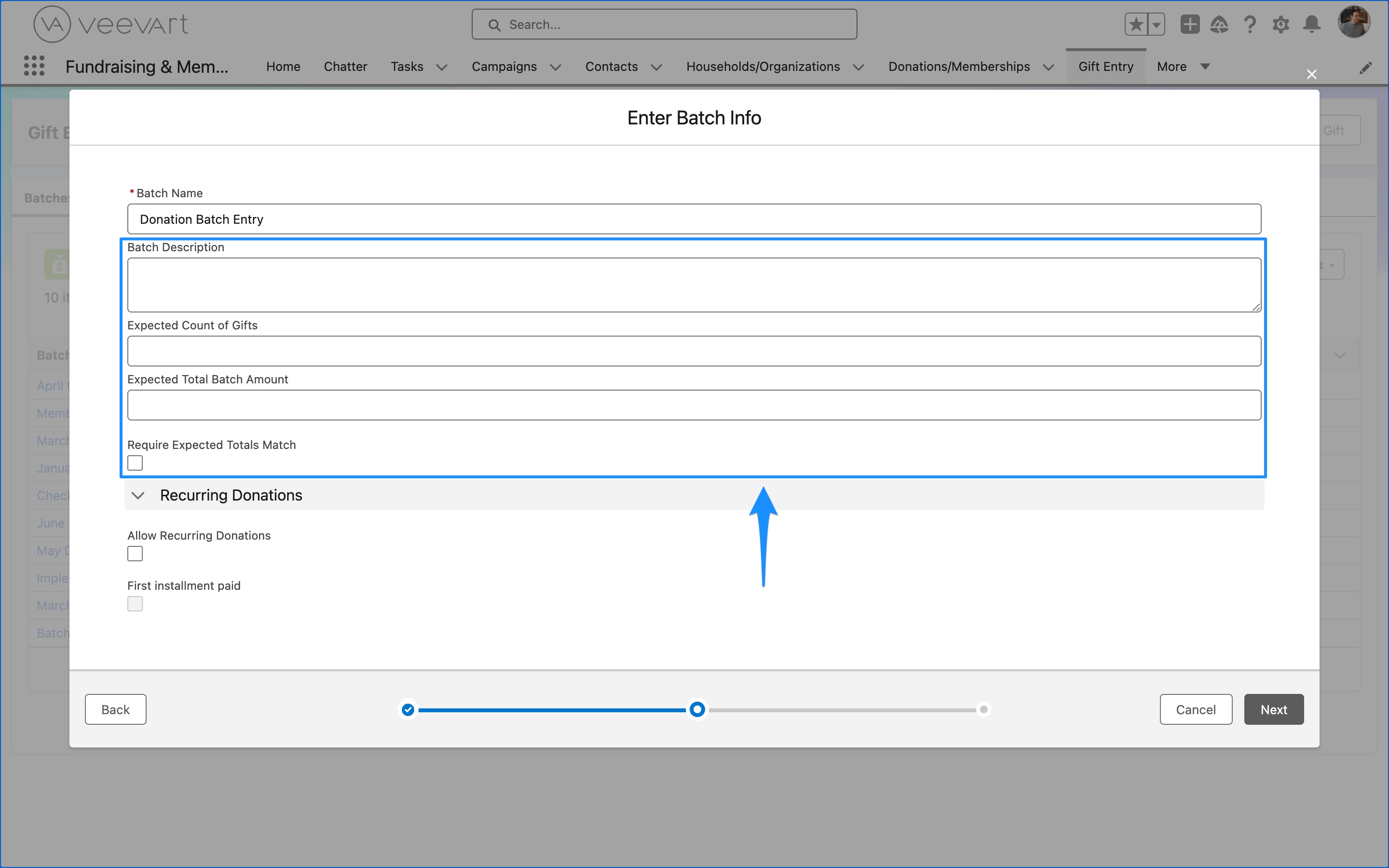 How to create a Gift Batch to process Donation Opportunities?