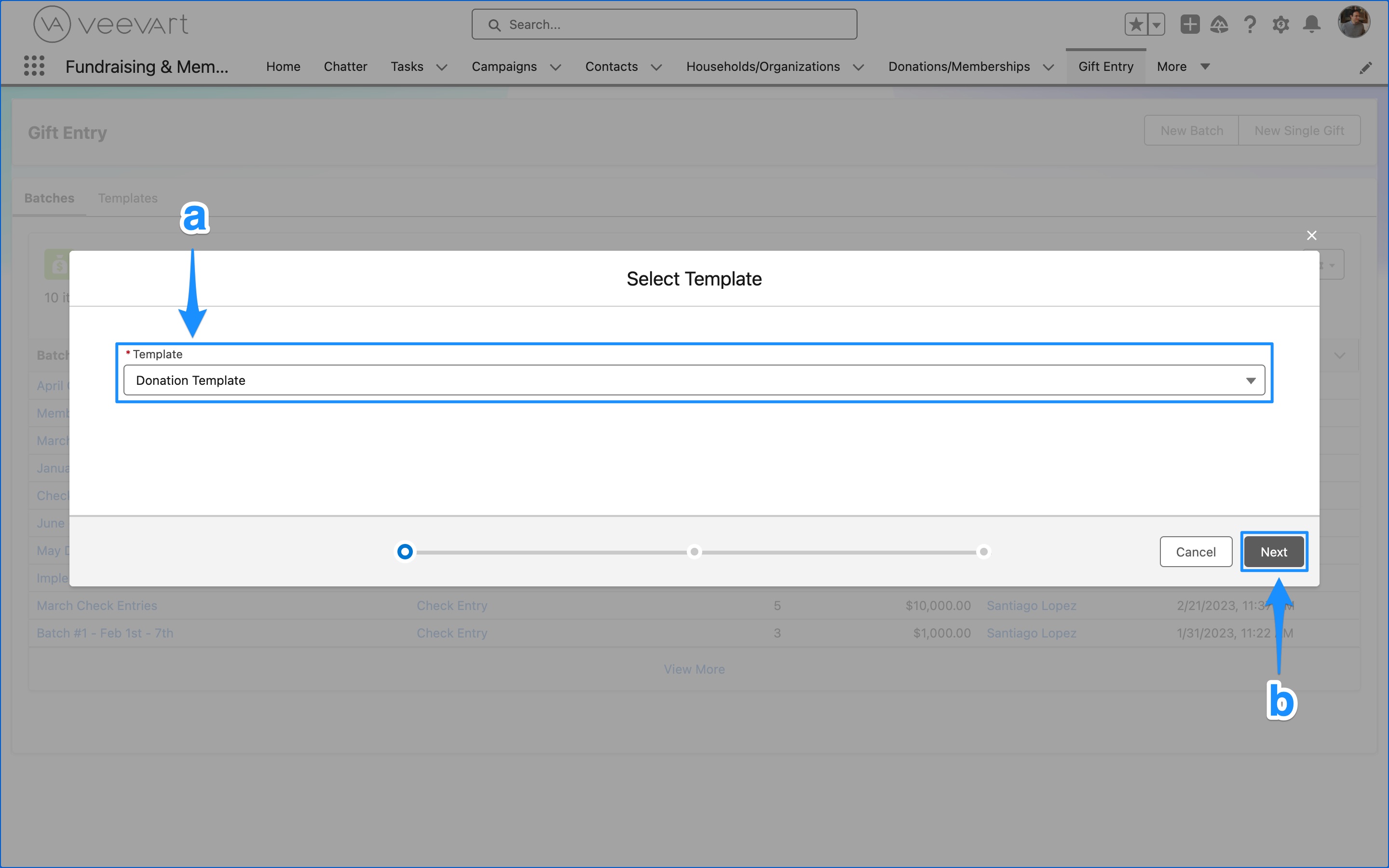 How to create a Gift Batch to process Donation Opportunities?