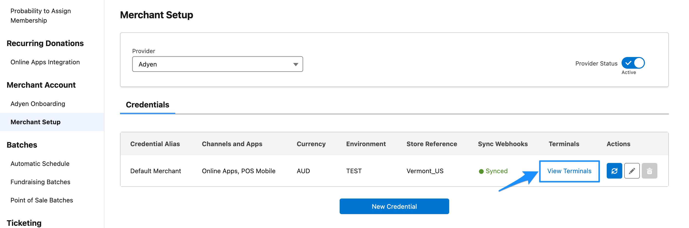 Setting Up the Adyen Terminal Device