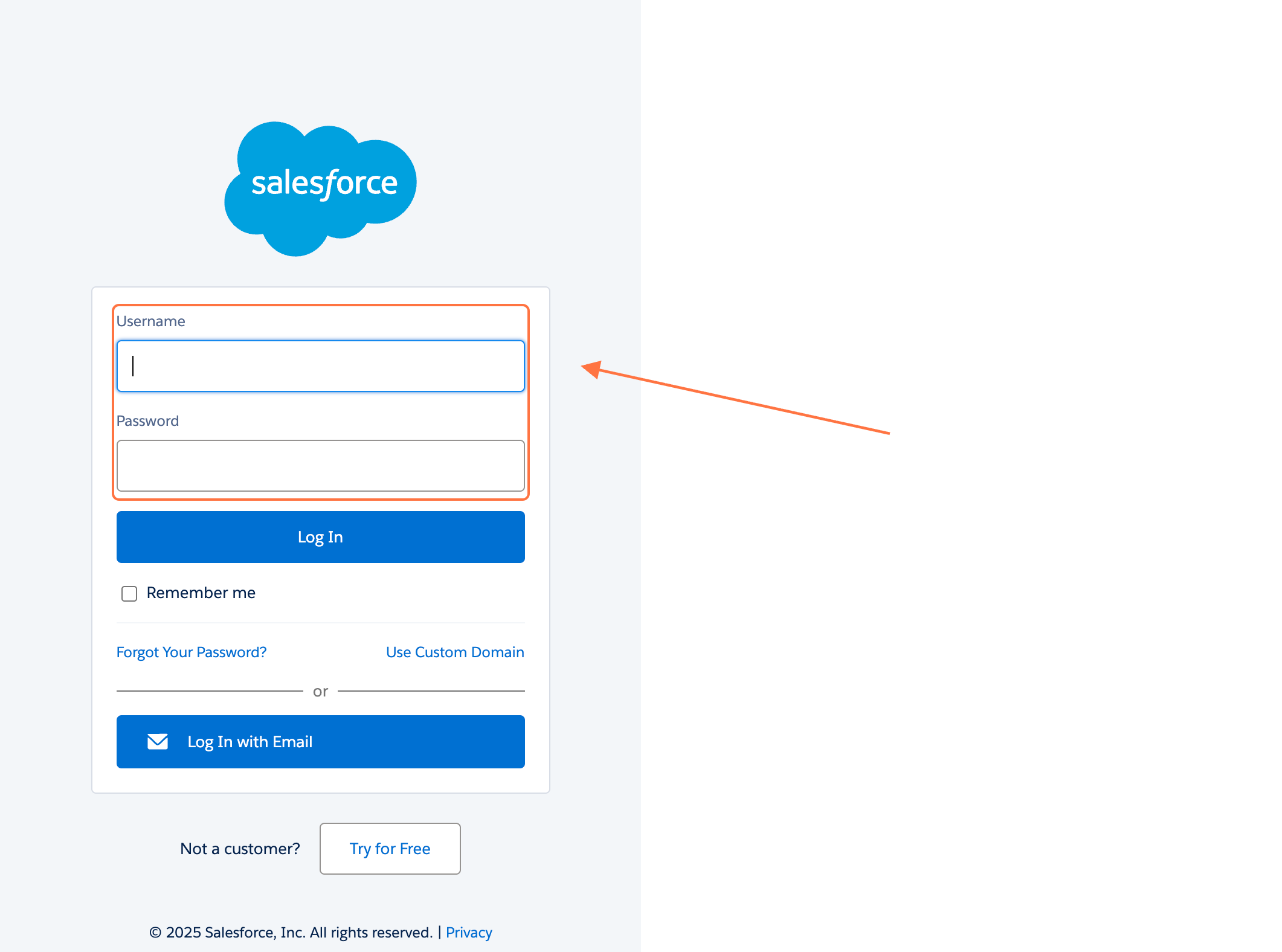 Logging In to Salesforce and Salesforce Sandbox