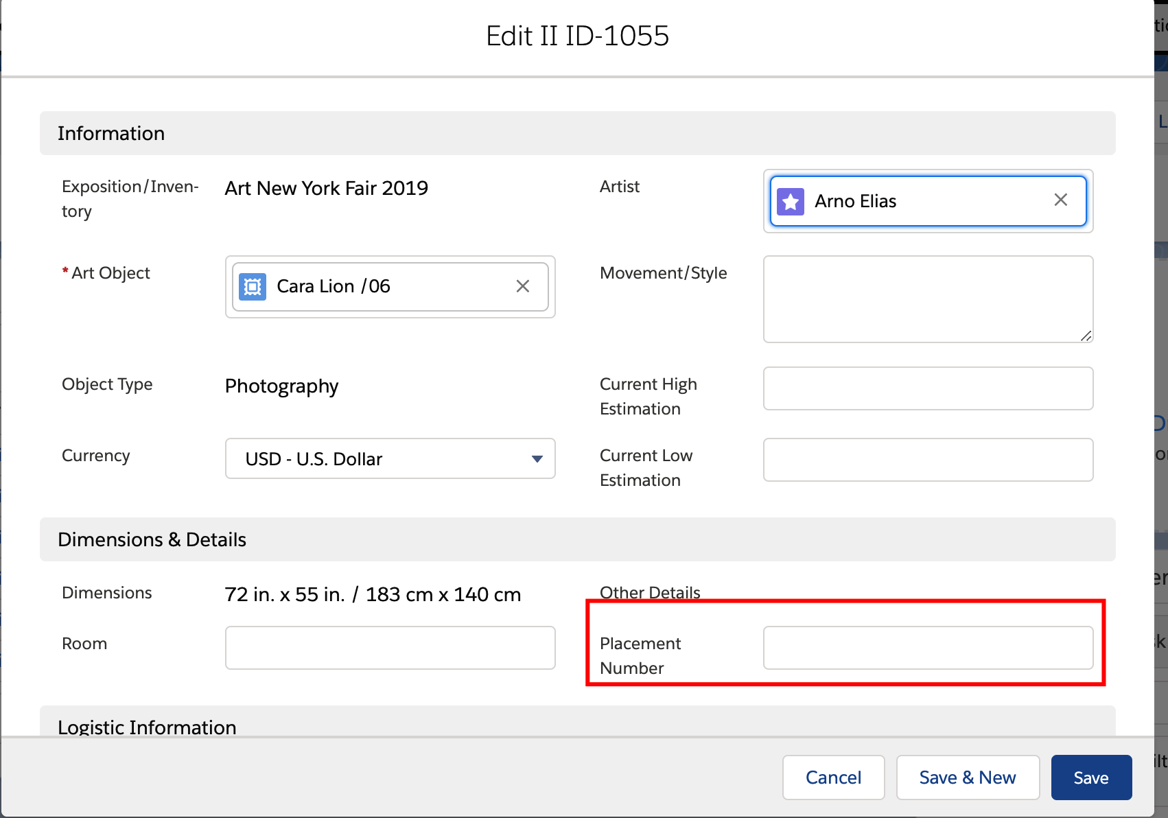 How to organize the artworks in the exhibition printlist